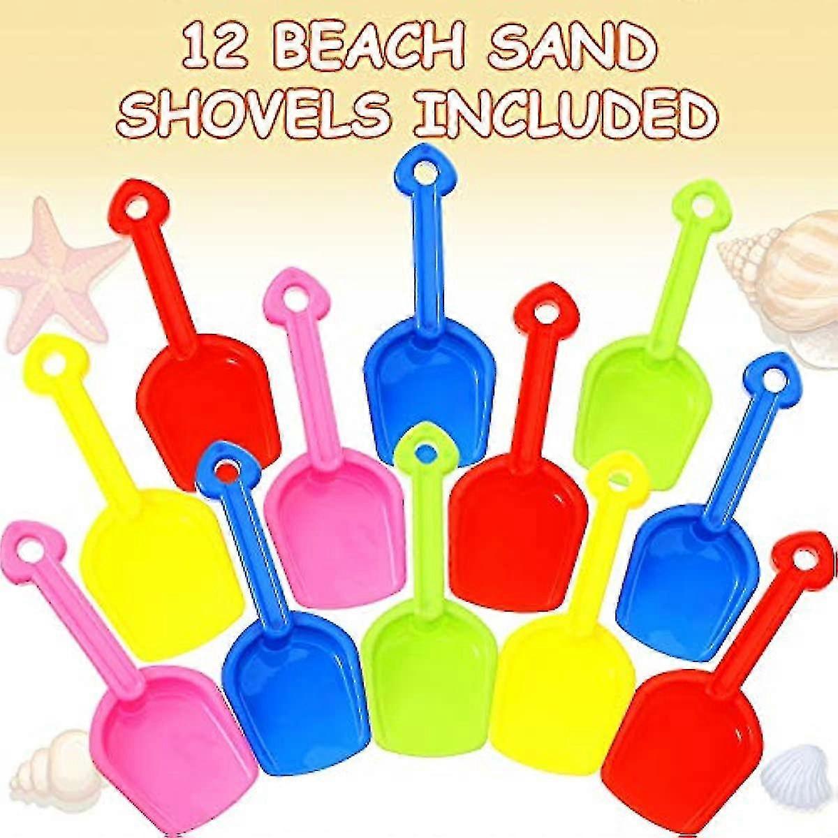 12 Pieces 7 Colorful Toy Scoop Plastic Beach Sand Shovels Random Colors ...