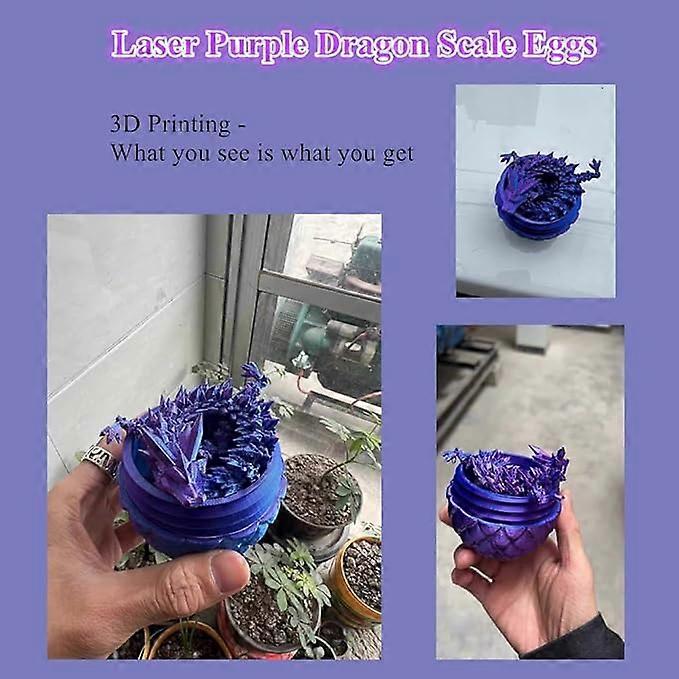 3D Printed Dragon Eggs with Dragon Inside, Fully Articulated Crystal ...