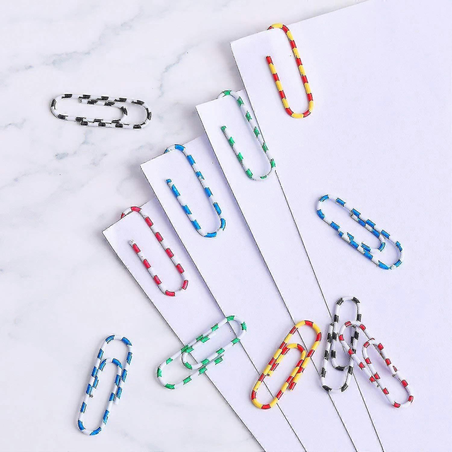 Paper Clips, 450 Pieces Colorful Striped Paperclips, Medium 28mm And ...