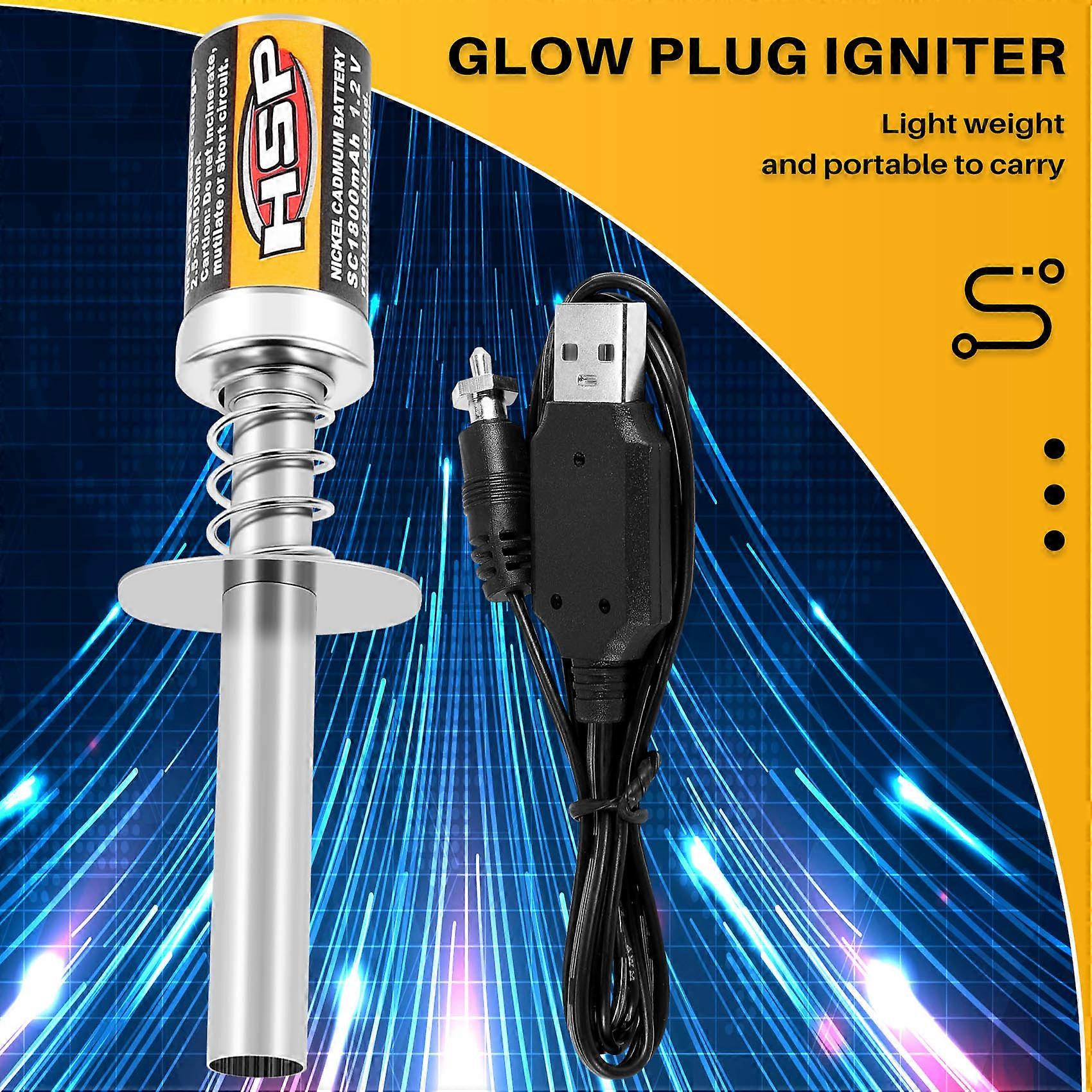 RC Nitro 1.2 V 1800Mah Rechargeable Glow Plug Starter Igniter DC USB ...