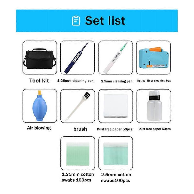 10 PCS Fiber Optic Cleaning Kit Optical Fiber Cleaner Tool with Fiber ...