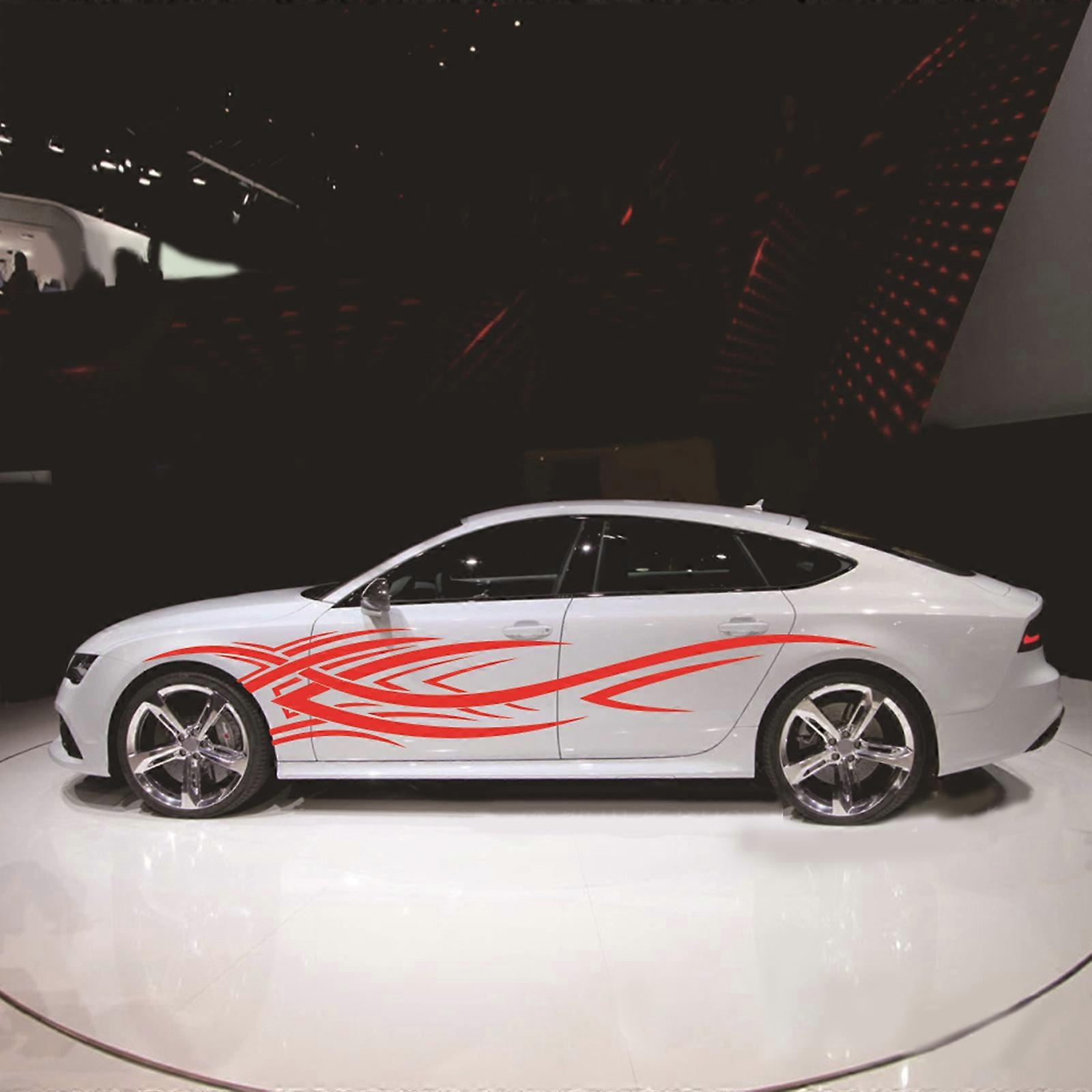 2 Pcs Car Styling Stickers Auto Both Side Body Fire Flame Sticker Vinyl ...