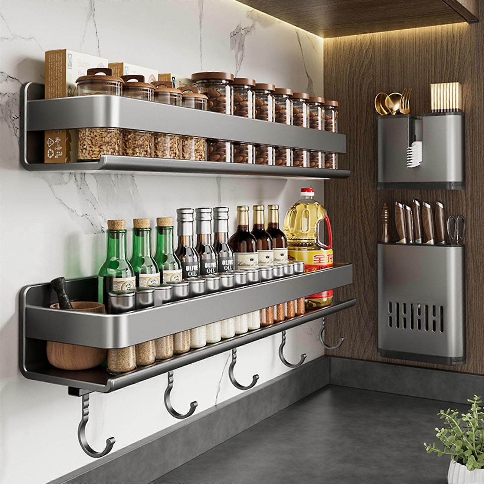 Multipurpose Wall Mounted Spices Storage Shelf for Kitchen Supplies ...