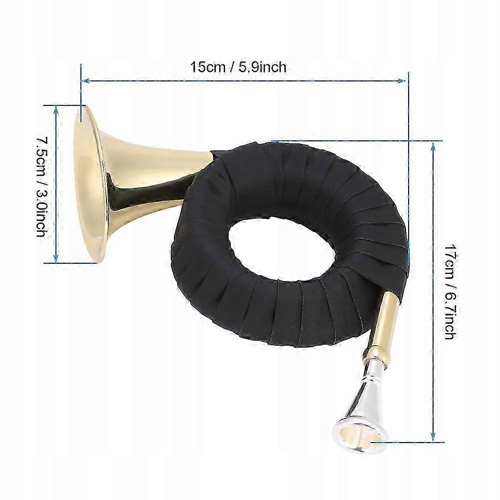 Mini Brass Hunting Horn Bb Micro French Horn for Outdoor & Music Lovers ...