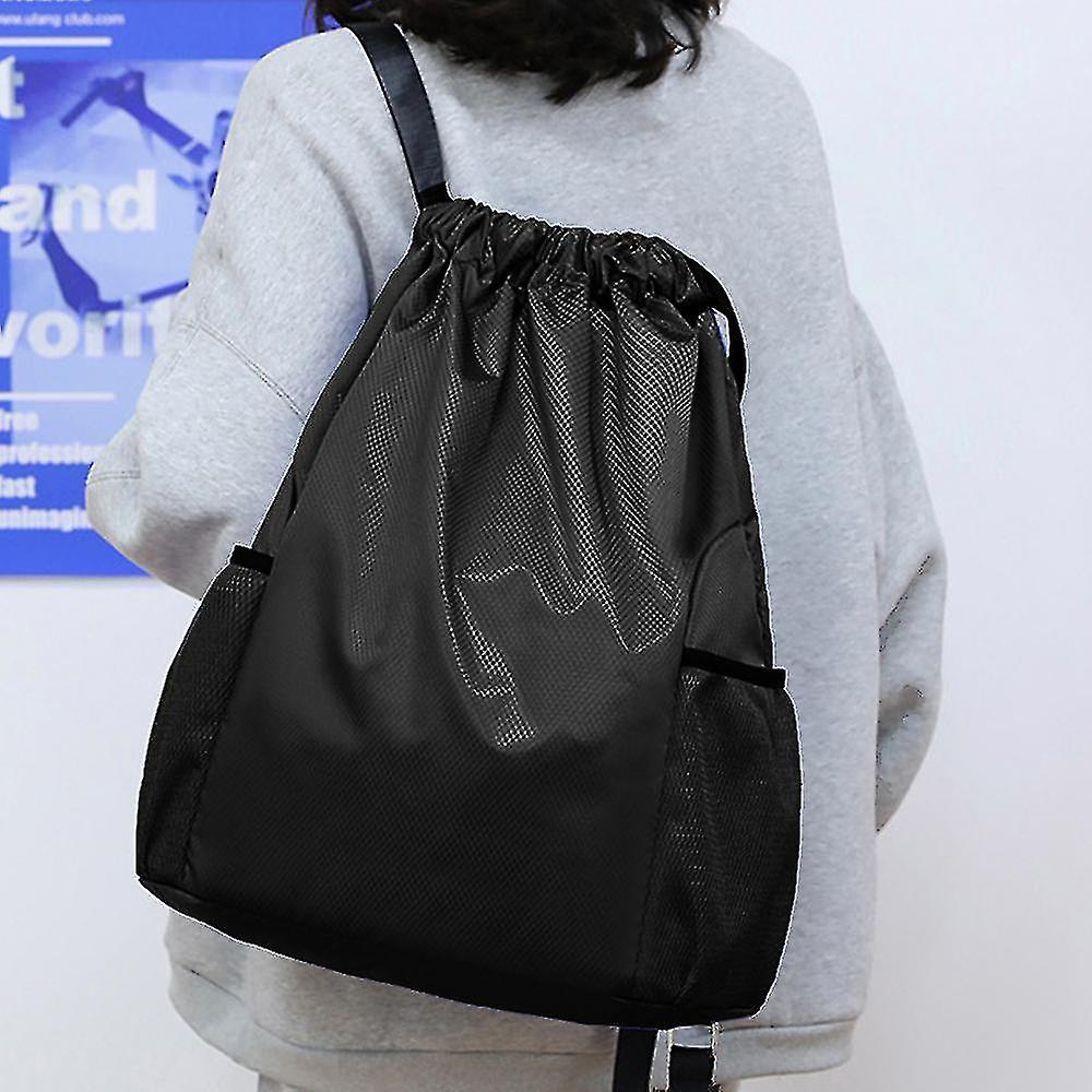 Backpack String Bag Sackpack Water Resistant Nylon For Gym Shopping ...