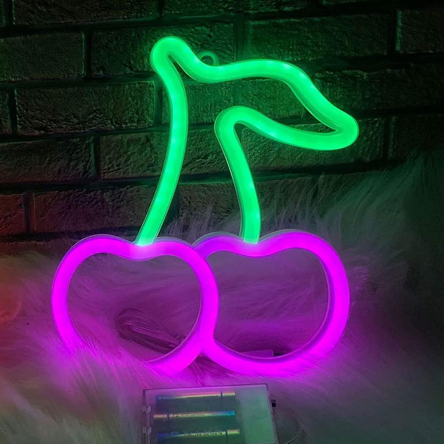 Led Cherry Neon Signs,chic Wall Decor,wall Sign Fruit Neon Lamp,led ...