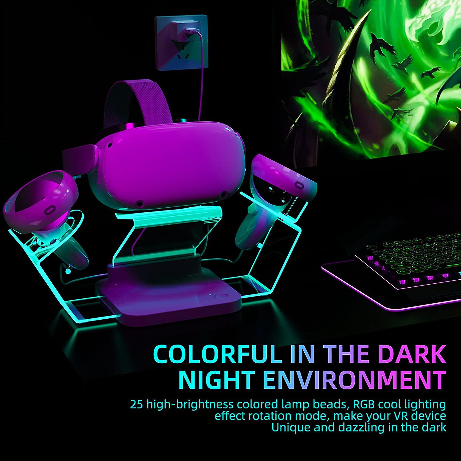 Charging Stand For Oculus Quest 2 Universal Meta Quest Controller Rgb ...