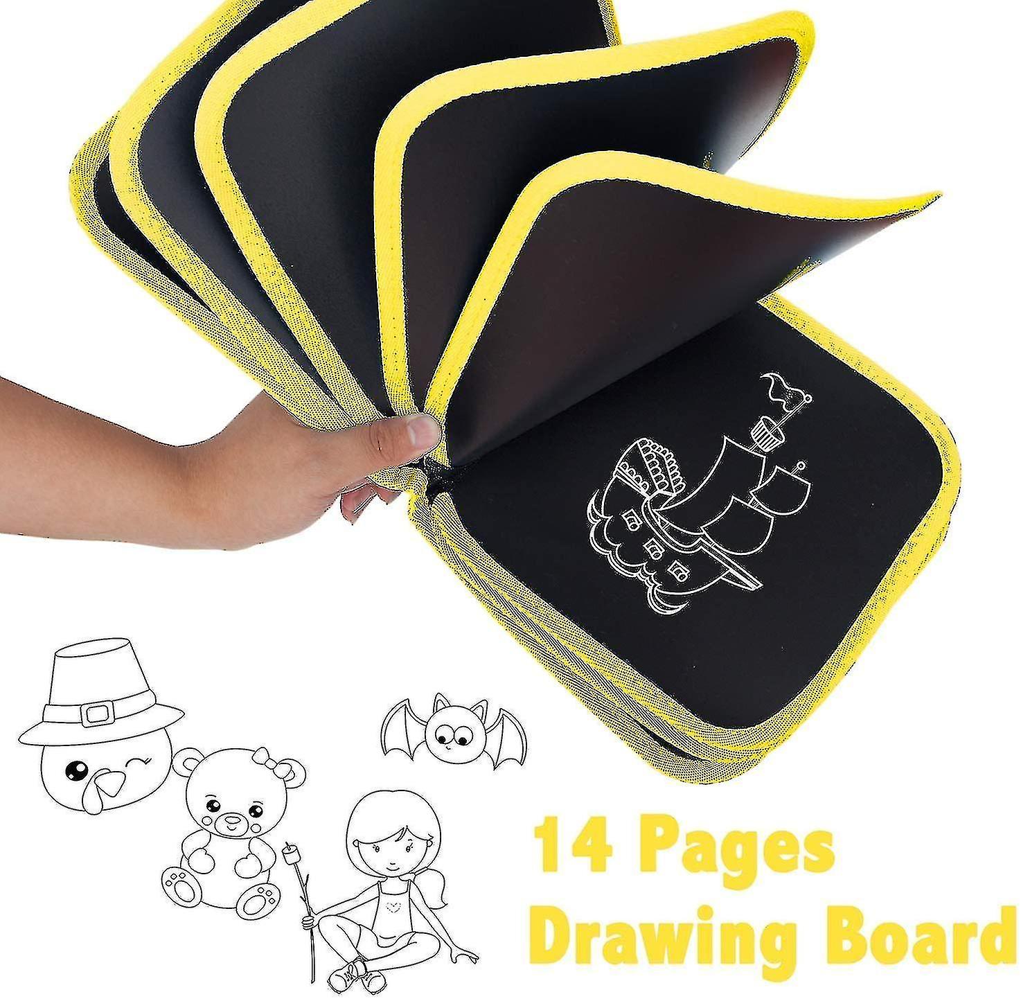 Erasable Drawing Board Reusable Doodle Board 12 Colored Erasable Pens ...
