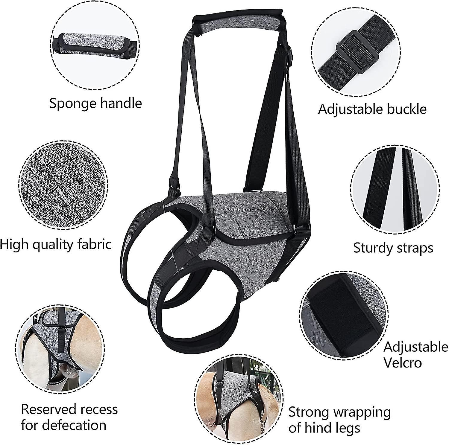 Dog Lifting Harness, Dog Support Harness For Back Legs, Soft Dog ...