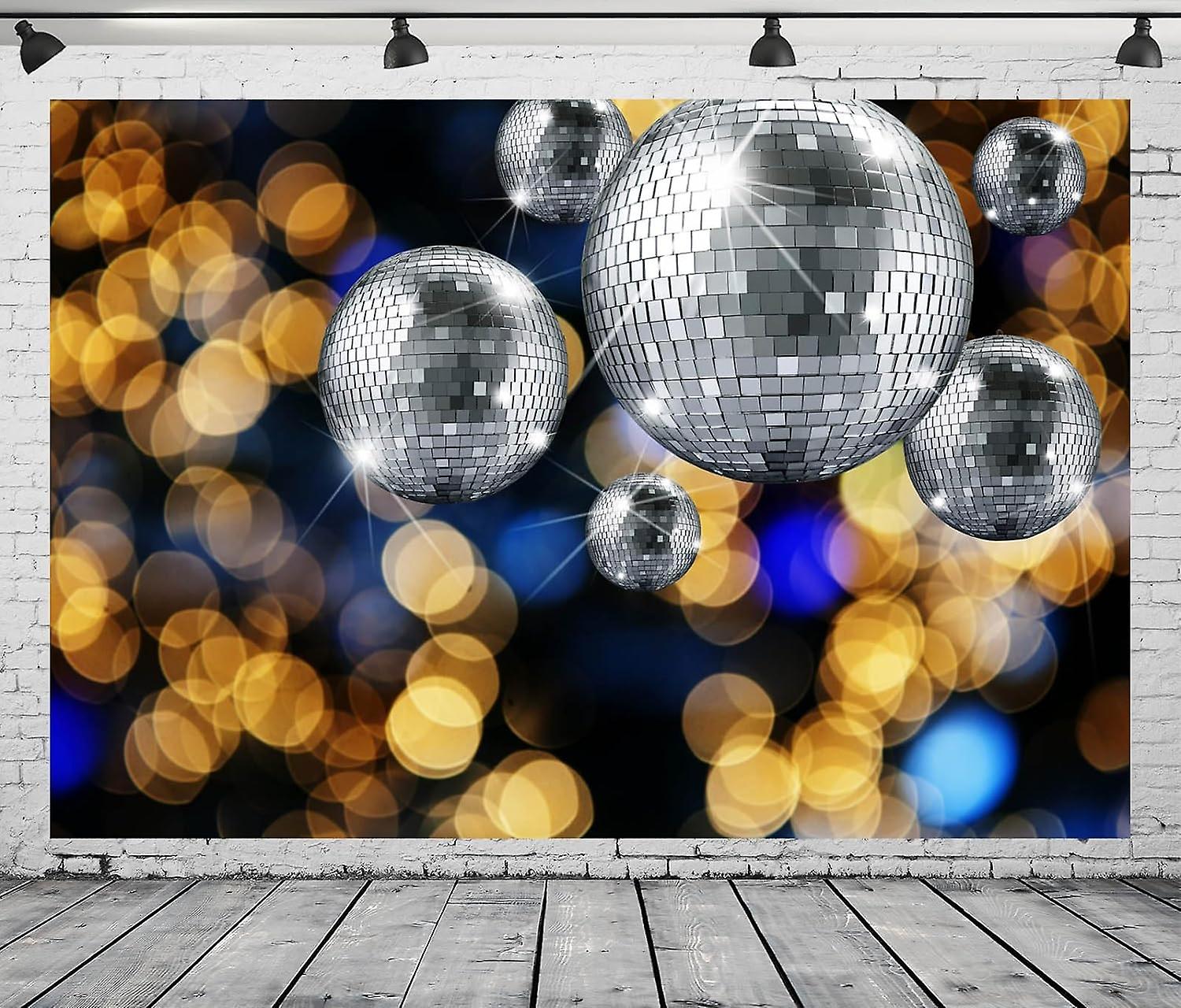 7x5ft Fabric Bright Sparkles Disco Ball Photography Backdrop Silver ...