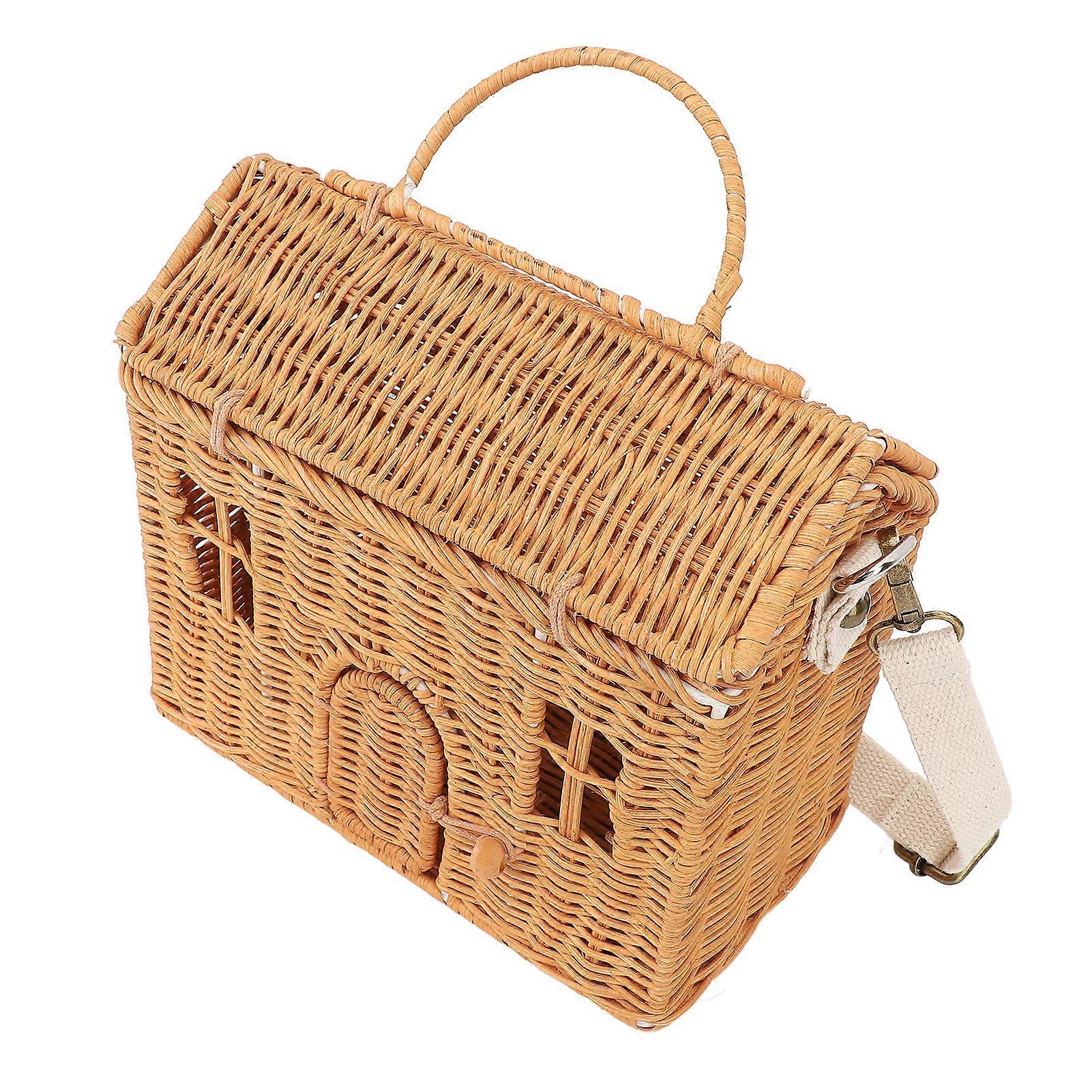 Handwoven Rattan Bag Multifunctional Eco Friendly Rattan Shoulder Bag ...