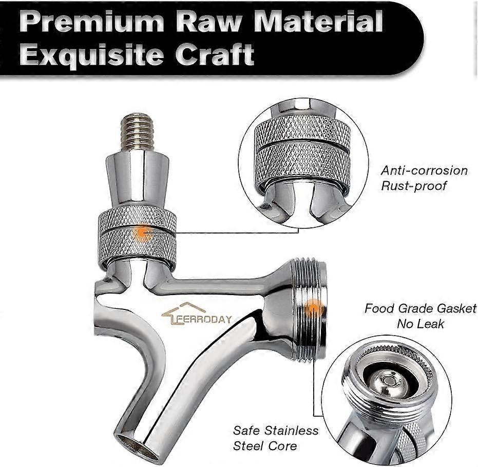 Stainless Steel Core Draft Beer Faucet Polished Brass Beer Faucet for ...
