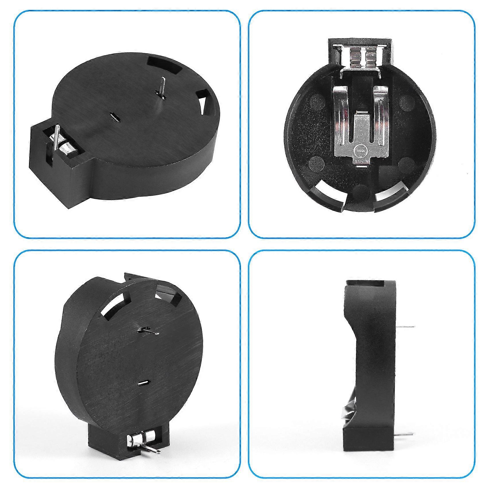 2 Pcs CR2450 Coin Cell Button Battery Socket Holder Case 2 Pins Black ...