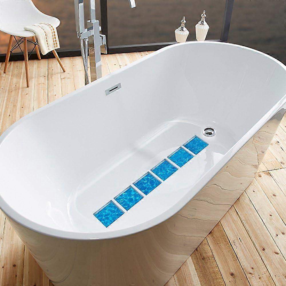 Bath Treads Stickers Beach Pattern Square 3D Adhesive Anti Slip Tub ...