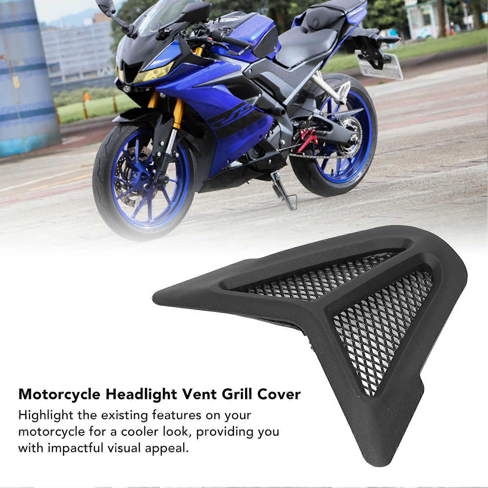Motorcycle Headlight Vent Grill Cover Black Headlamp Air Intake Vent ...