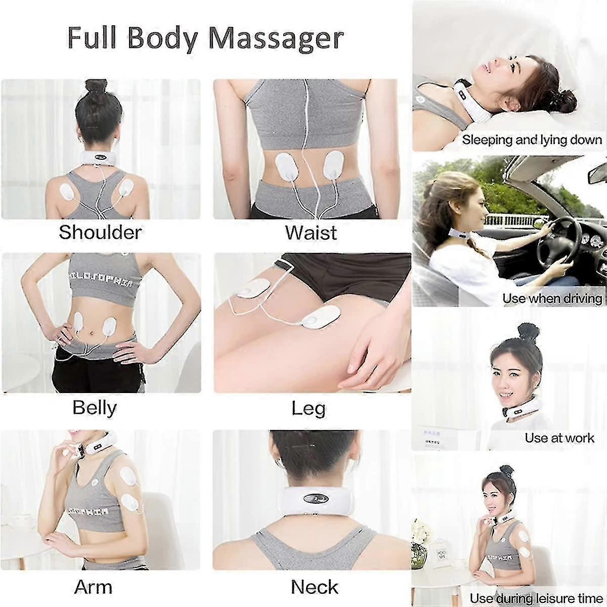 Ems Neck Massager Electric Pulse Neck Treatment Impulse Cervical Vertebra Back Shoulder Pain ...
