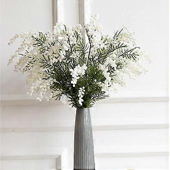 86cm 3 gafler kunstig akacie gul mimosa plys pudica spray kirsebær ...