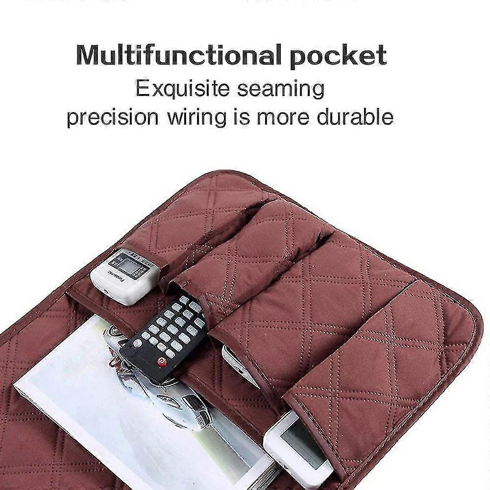 Sofa Arm Rest Organizer Holder with 5 Pockets for TV Remote Control ...