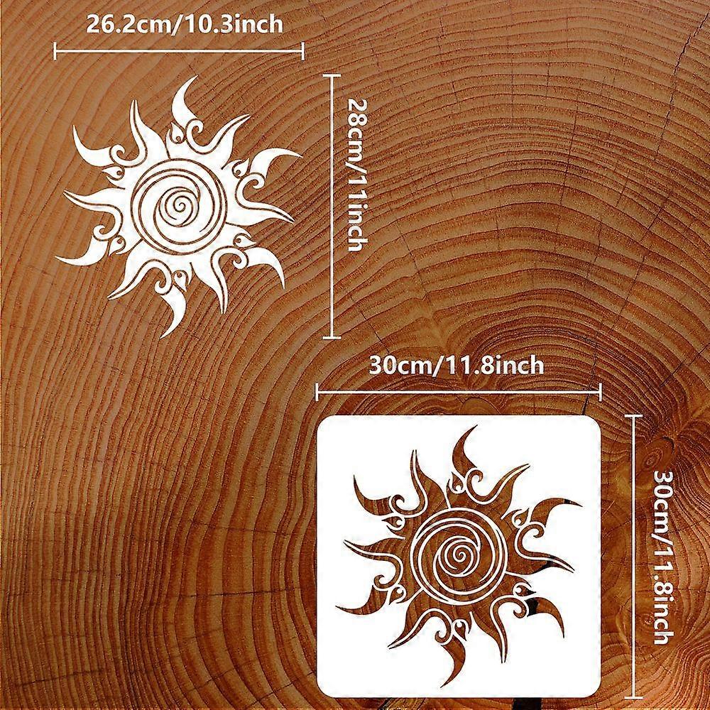 Fancy Sun Painting Stencil 30x30cm PET Hollow Out Sun Painting Stencil ...