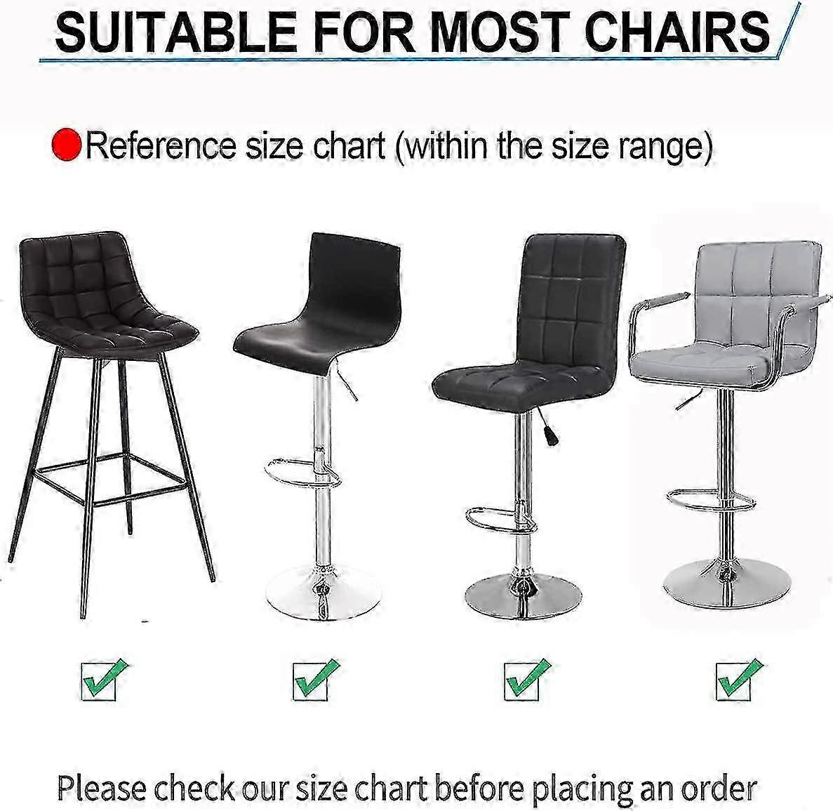 Set of 4 Kitchen Swivel Stretch Backrest Modern High Bar Stool Covers ...