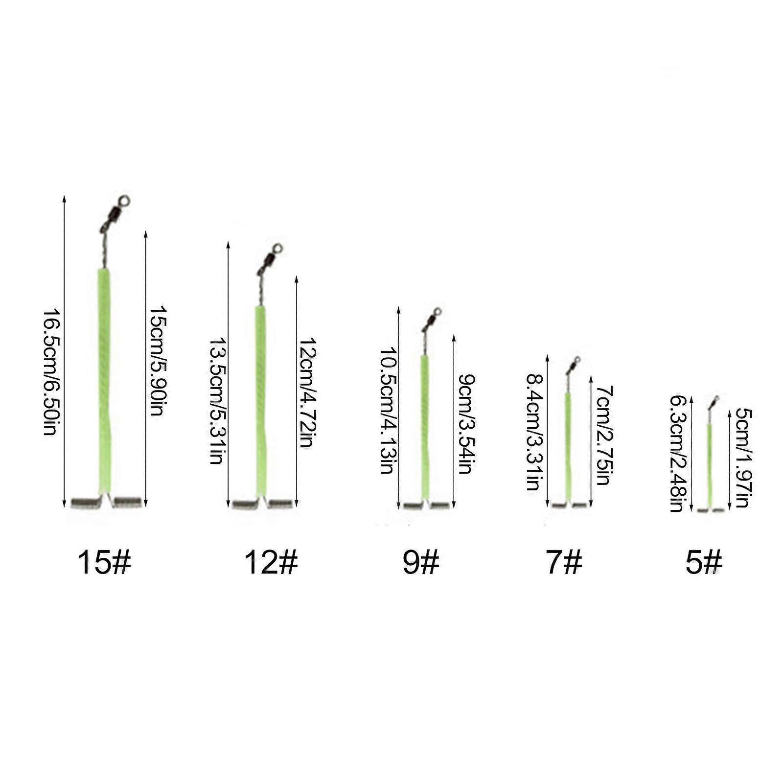 20Pcs/set Luminous Tube Fishing Rigs with Rolling Swivels T-Shape ...