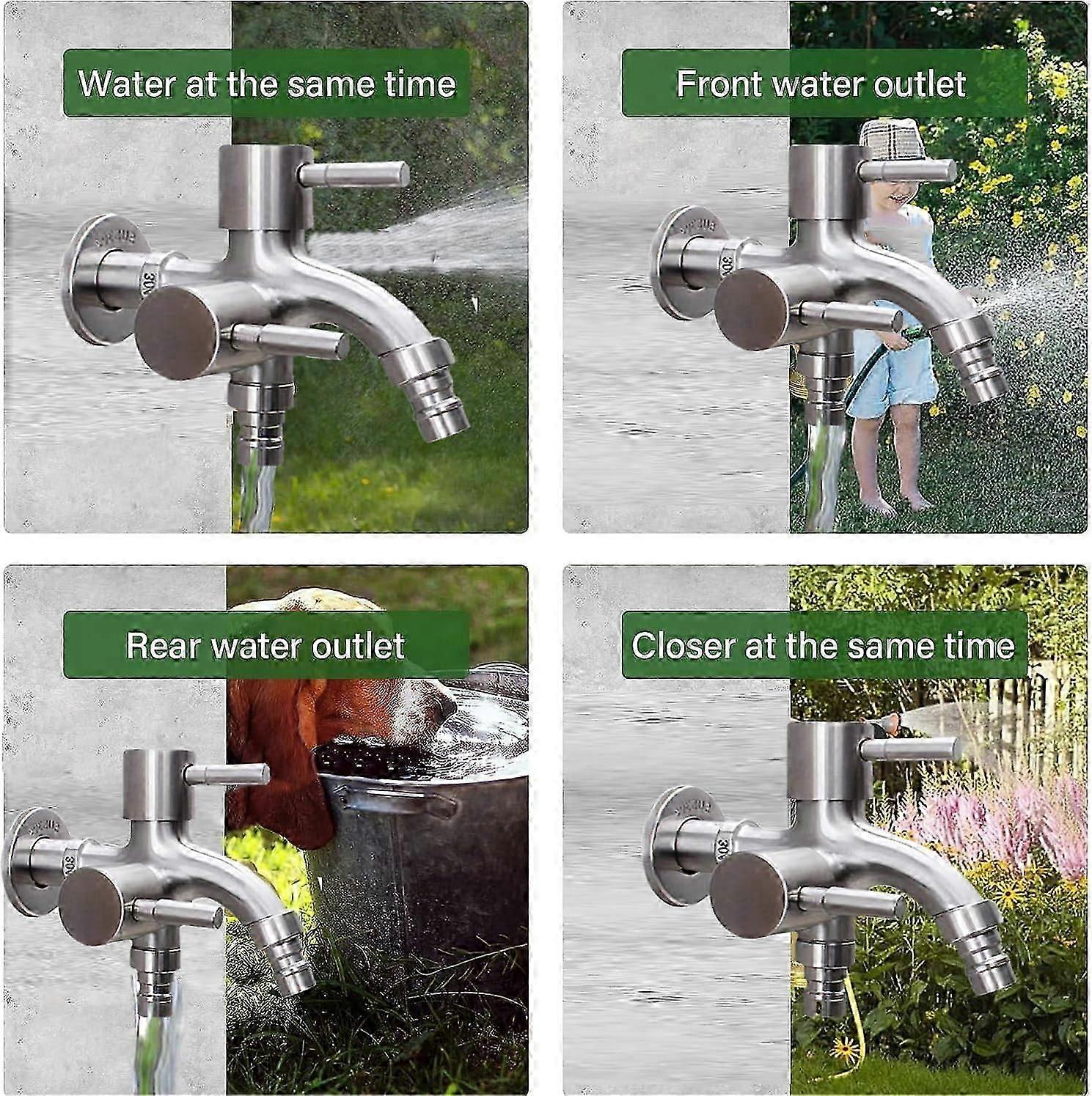 Double Garden Faucet, Washing Machine Faucet, Antifreeze Faucet, 1/2 ...