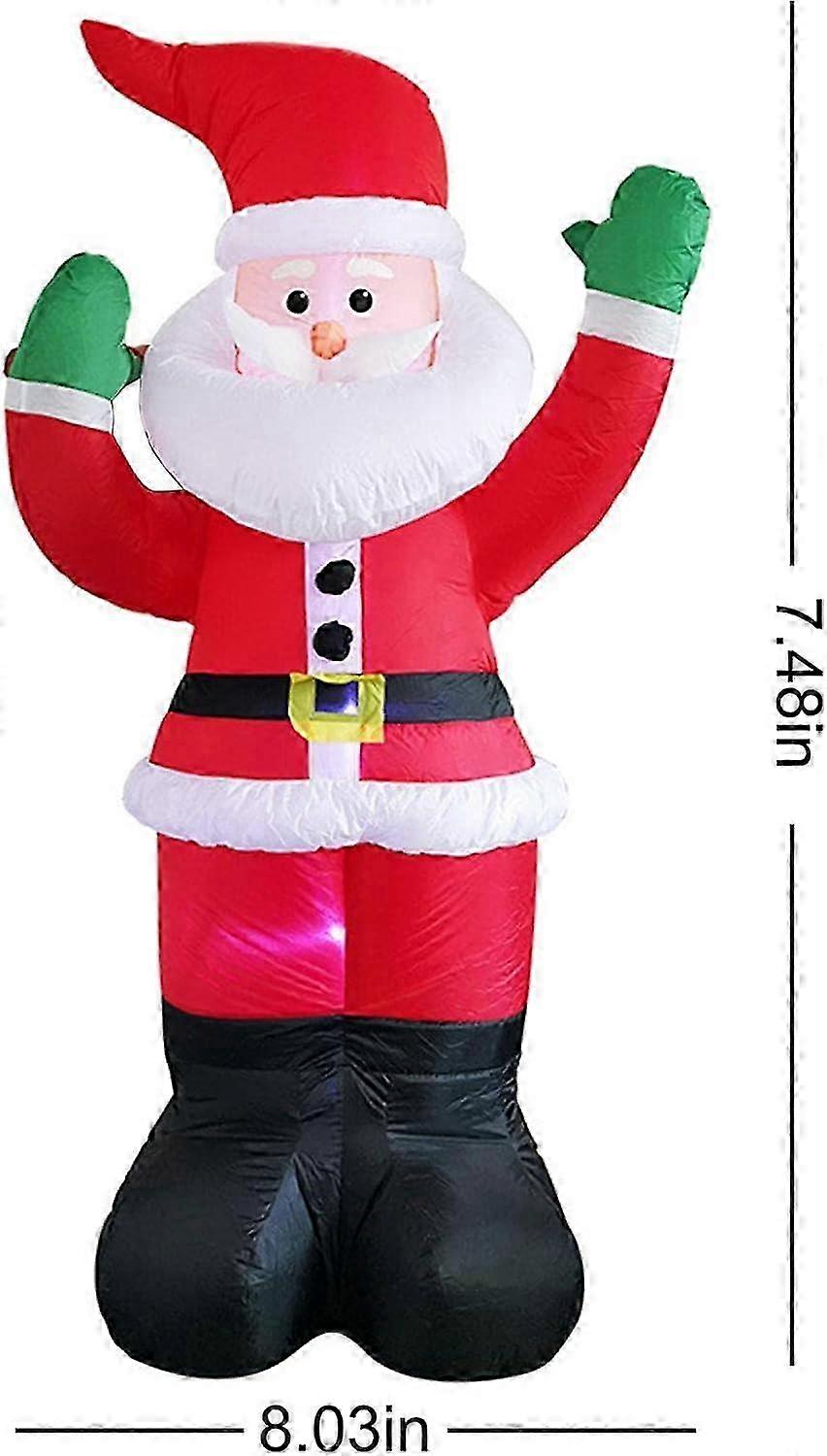 6ft Inflatable Santa Claus, Outdoor Inflatable Decoration with Colorful ...