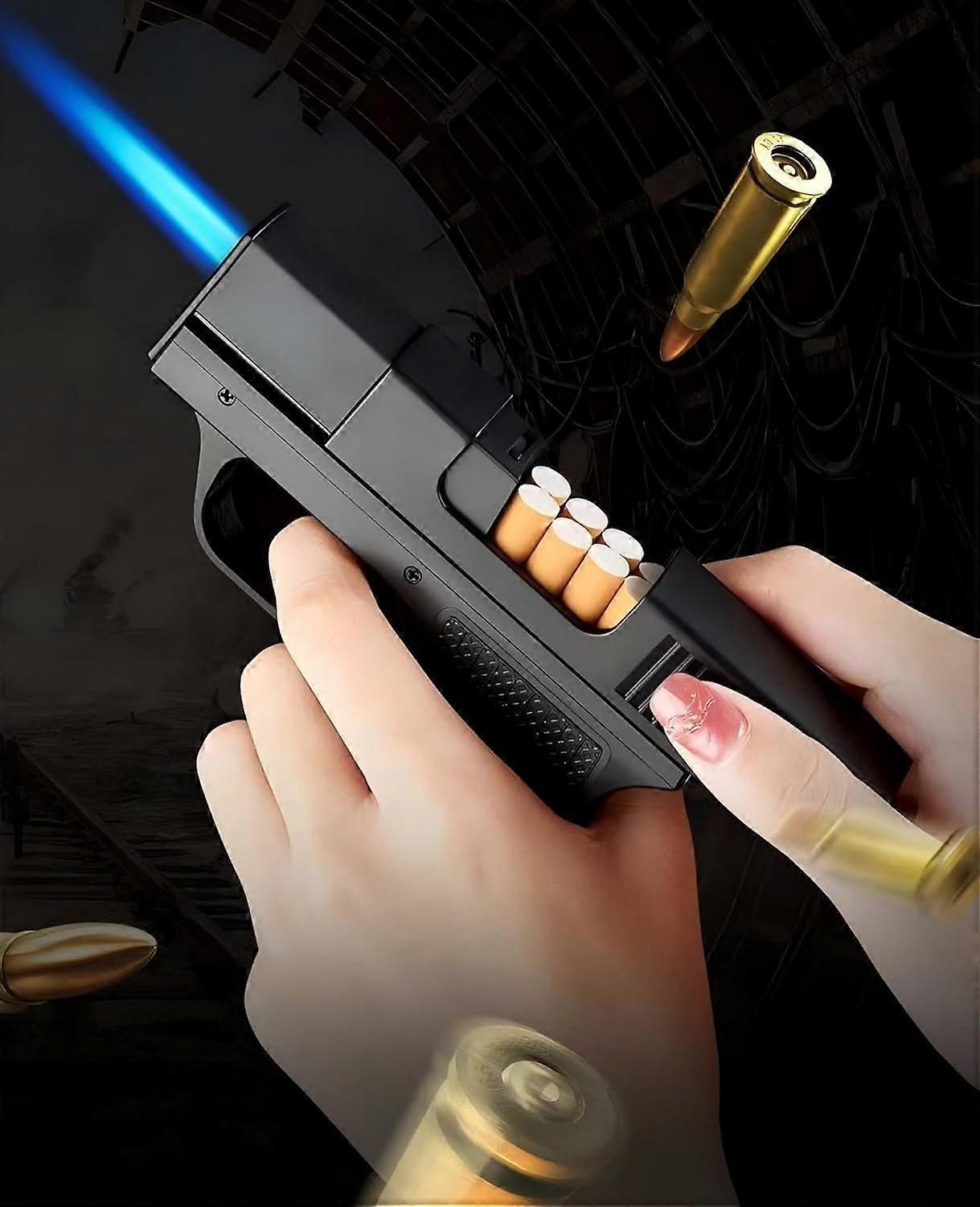 Cool Butane Pistol Torch Lighter Jet Flame, Refillable, BuiltIn ...