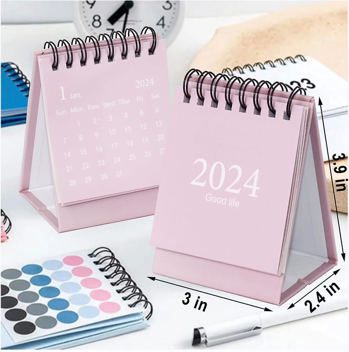 Small Desk Calendar 2023-2024, Mini Desk Calendar From Aug. 2023 - Dec ...
