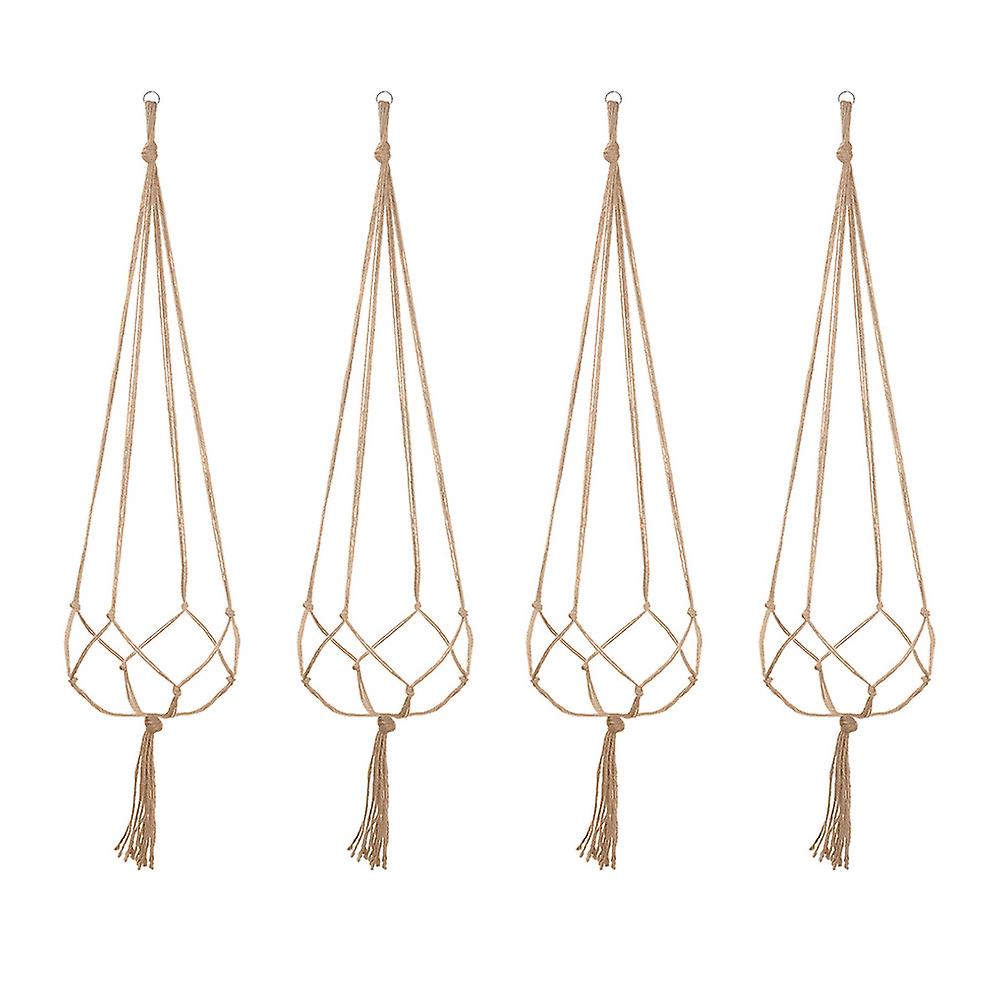 4 Pcs Plant Hanger Jute Pot Holder Indoor Hemp Rope Hanging Planter ...