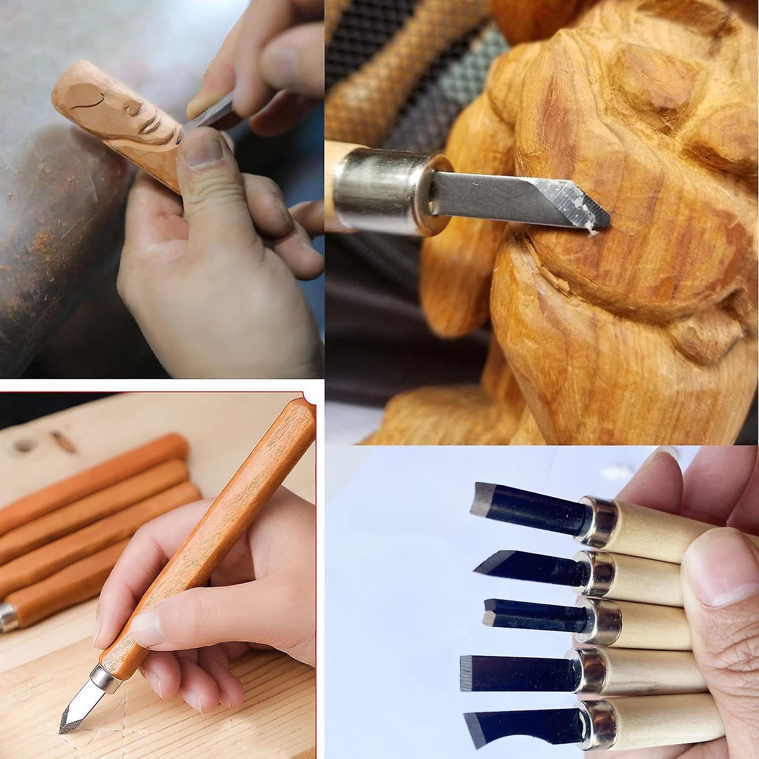 12 PCS Wood Carving Tool Set, Wood Carving Chisel Kit for Sculptor ...
