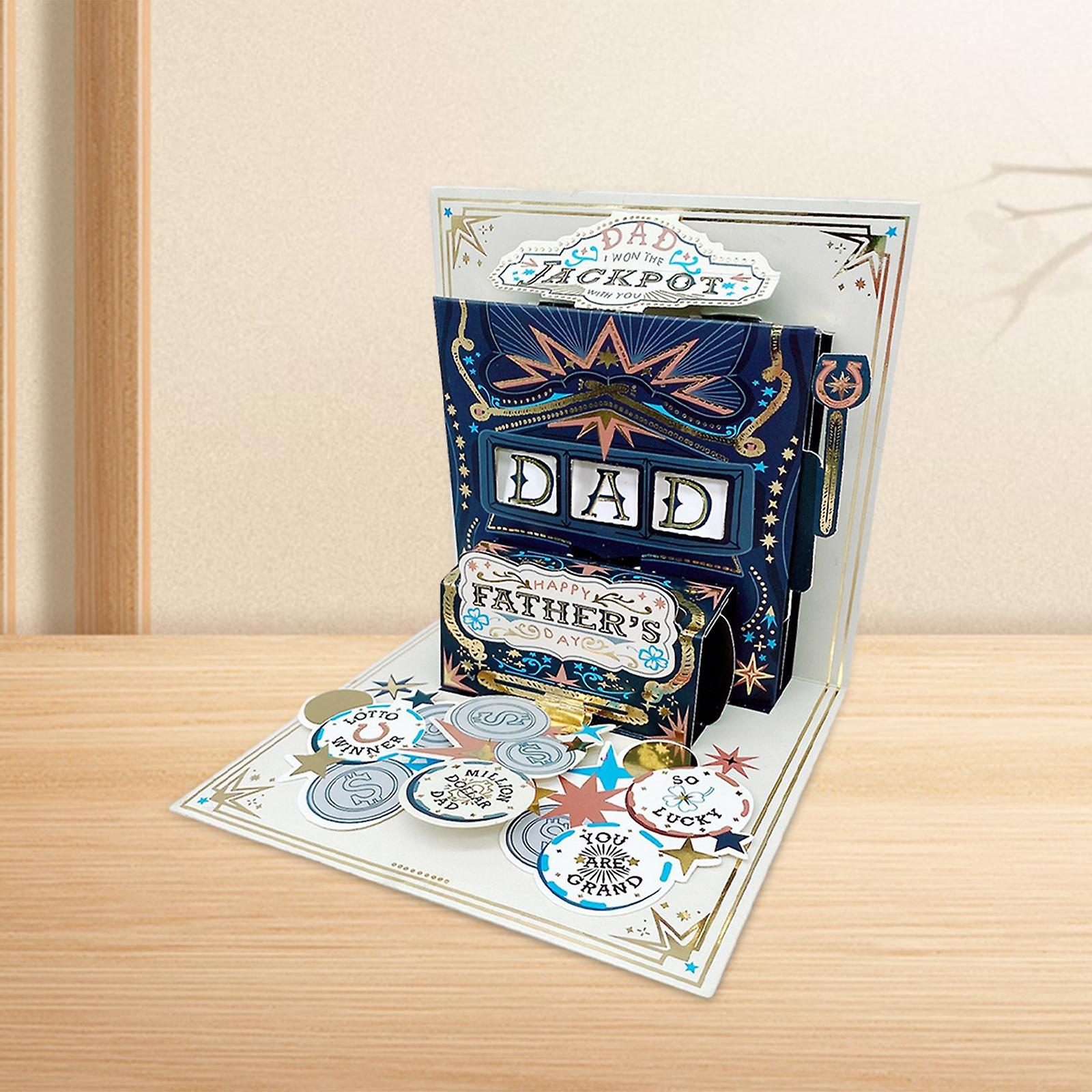3D FatherS Day Card Father's Day Greeting Card from Wife Daughter Son ...