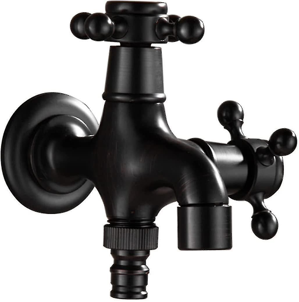 Outdoor Faucet Modern Black Single Cold Tap Outdoor Faucet Garden Wall ...