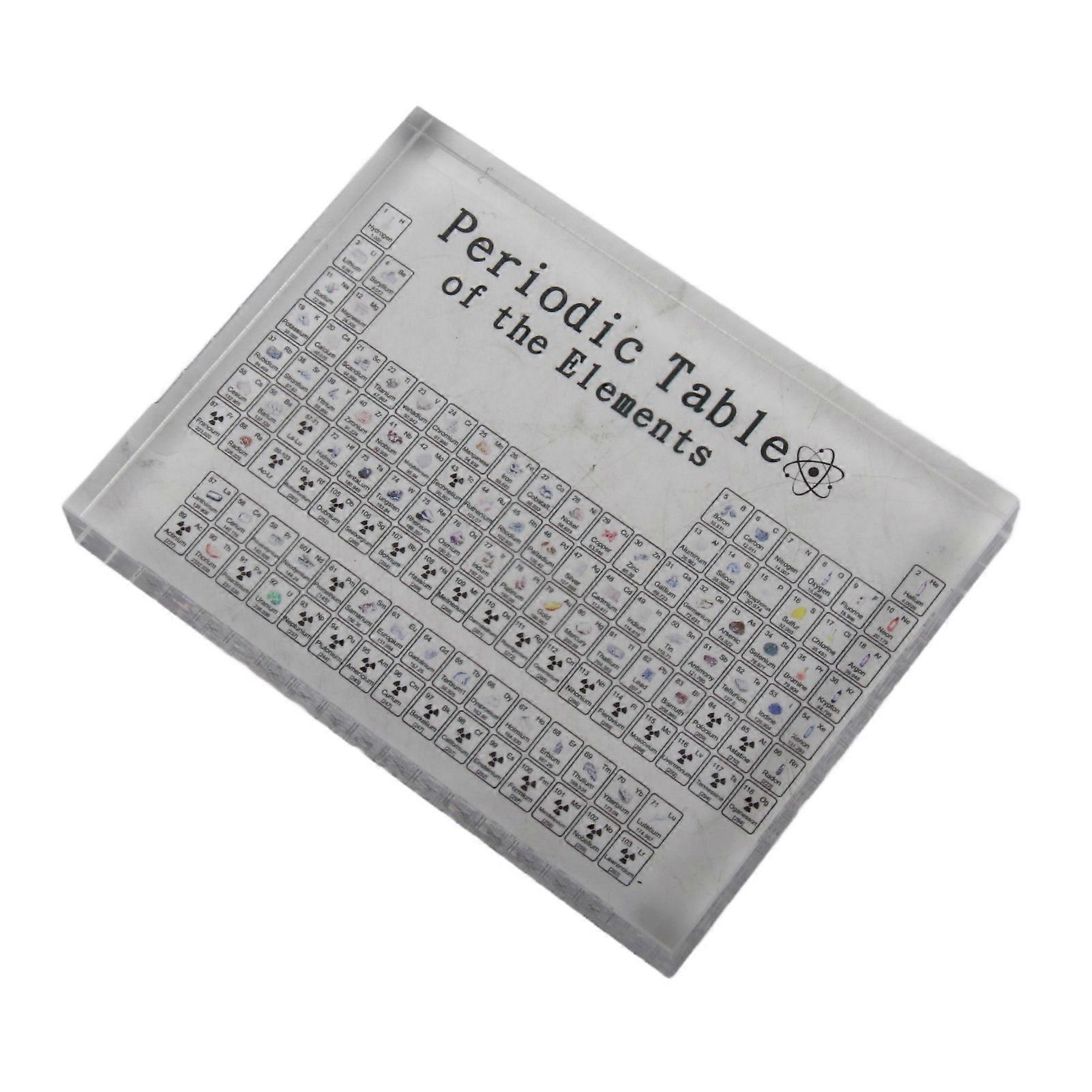 Periodic Table with Real Elements Inside Clear Acrylic Ergonomic Real ...