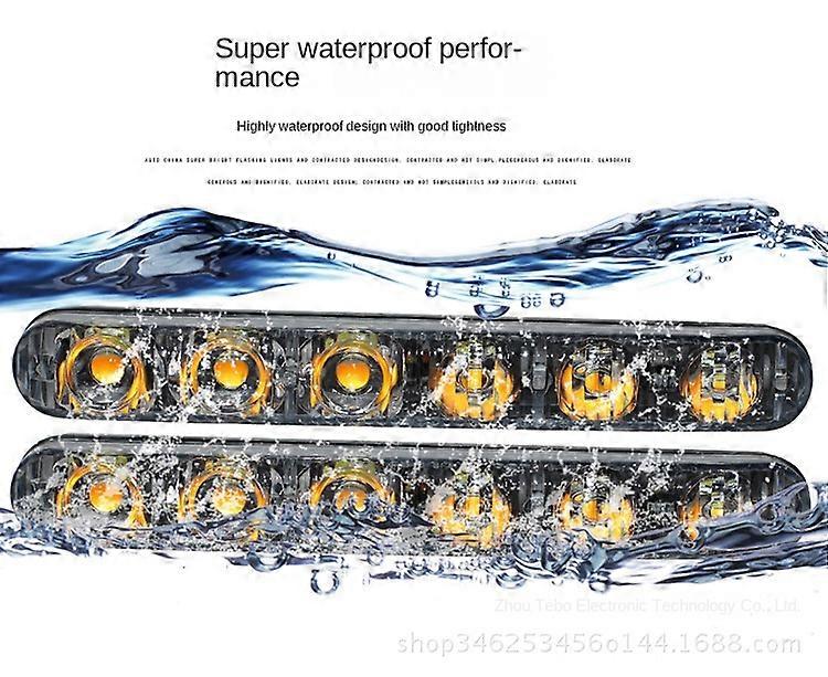 2PCS DRL LED Daytime Running Light Double Color light White/Amber ...