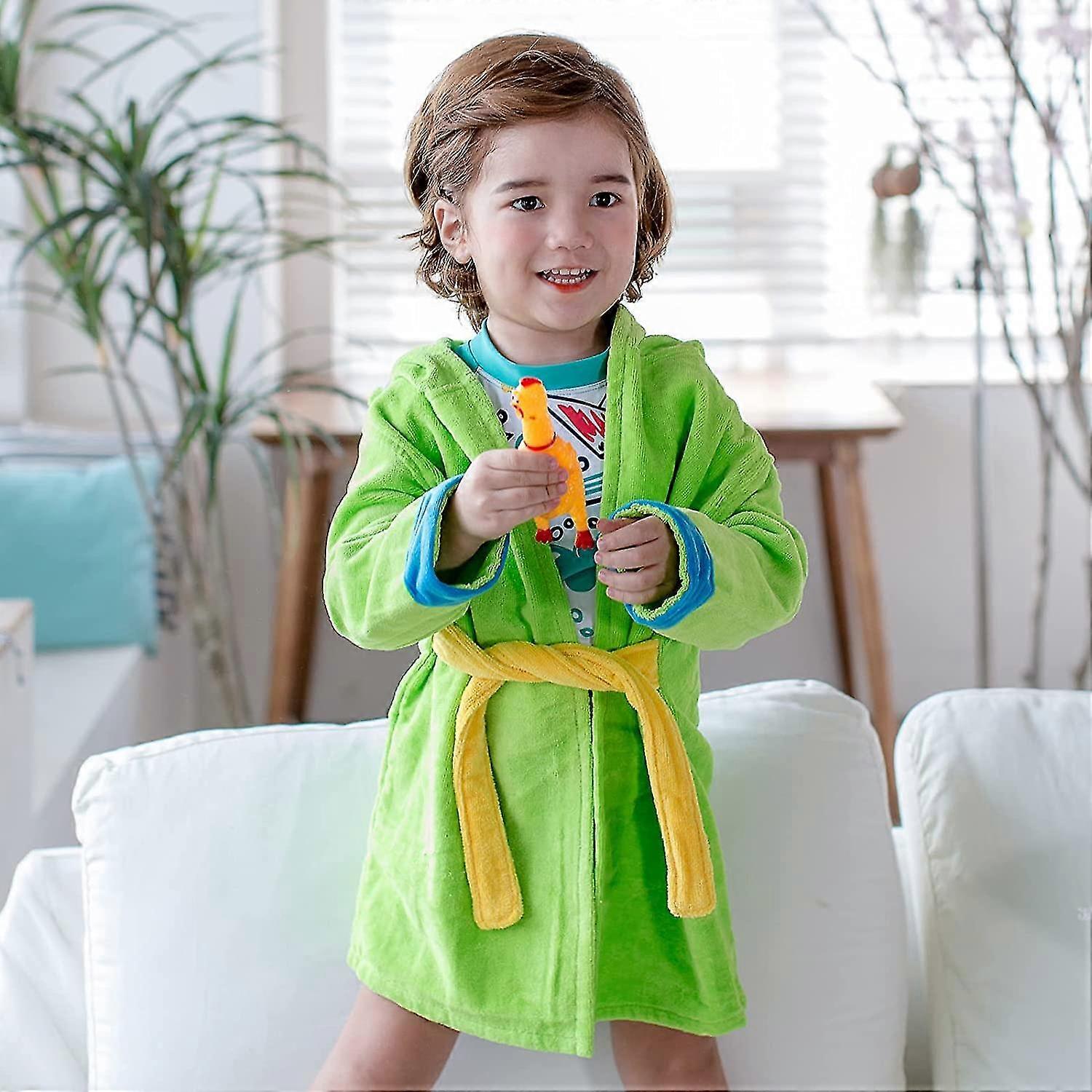 Children's Bathrobes Hooded Bathrobe Boys Girls Bathrobe Beach Towels 3 ...