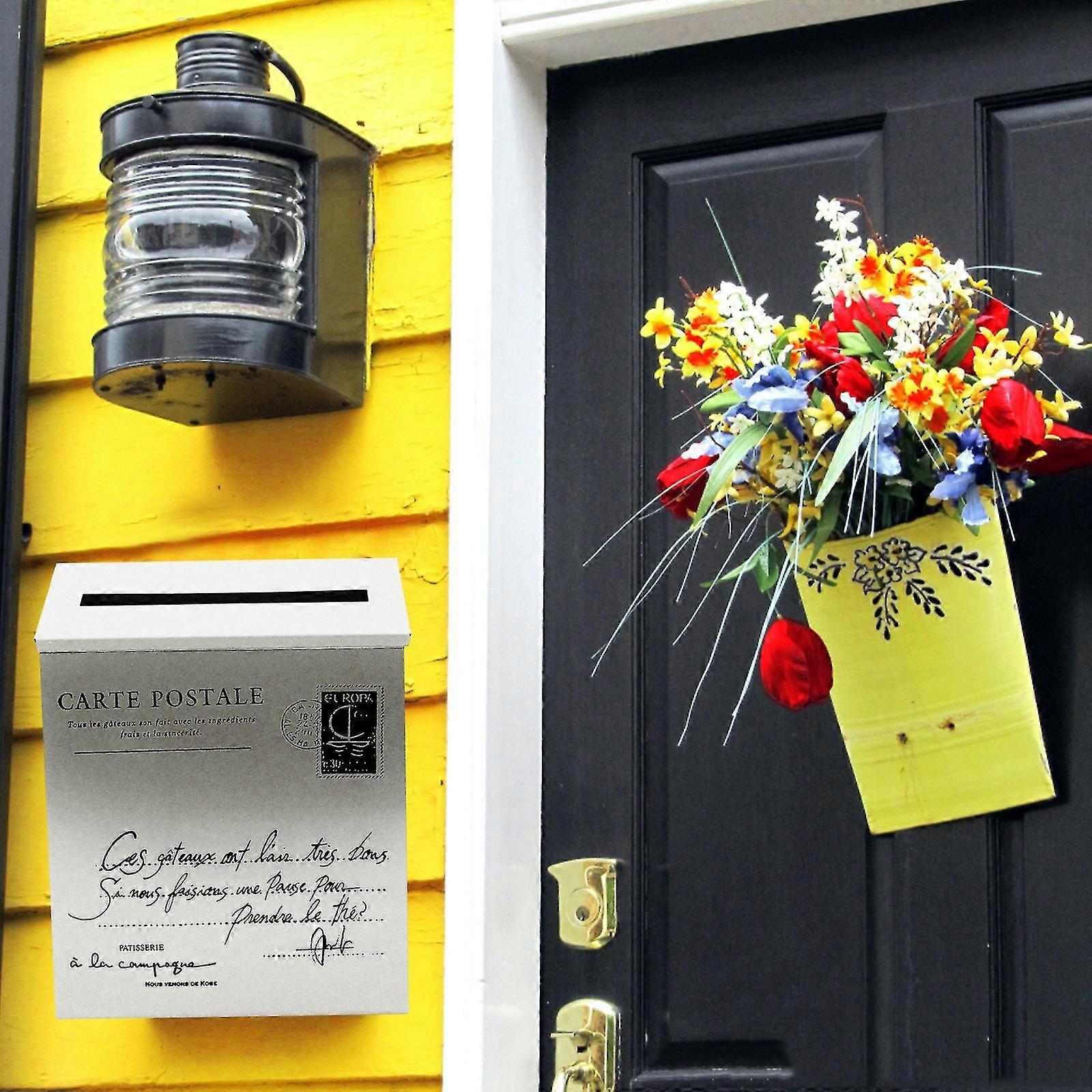 Vintage Iron Mailbox Letter Box Retro Wall Mount Mailbox Suggestion ...