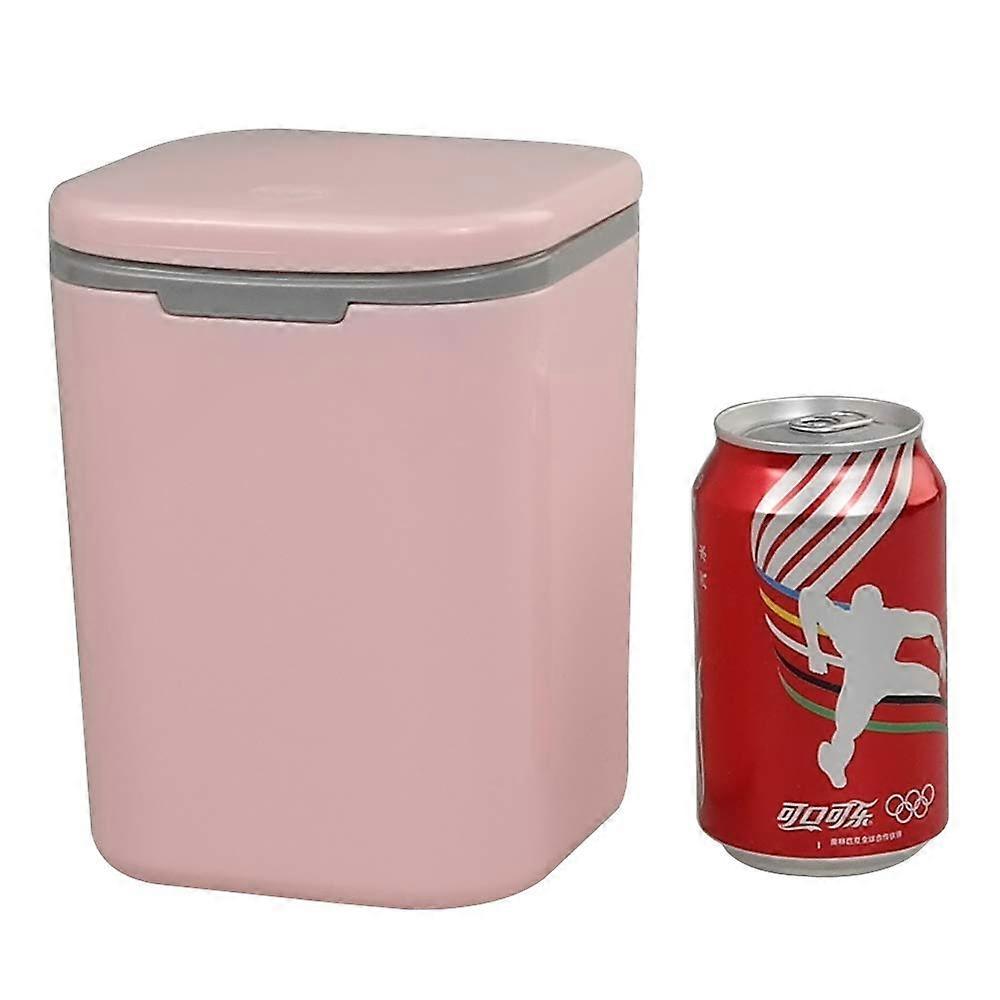 Mini trash can with lid push button trash cansmall waste bin-pink ...