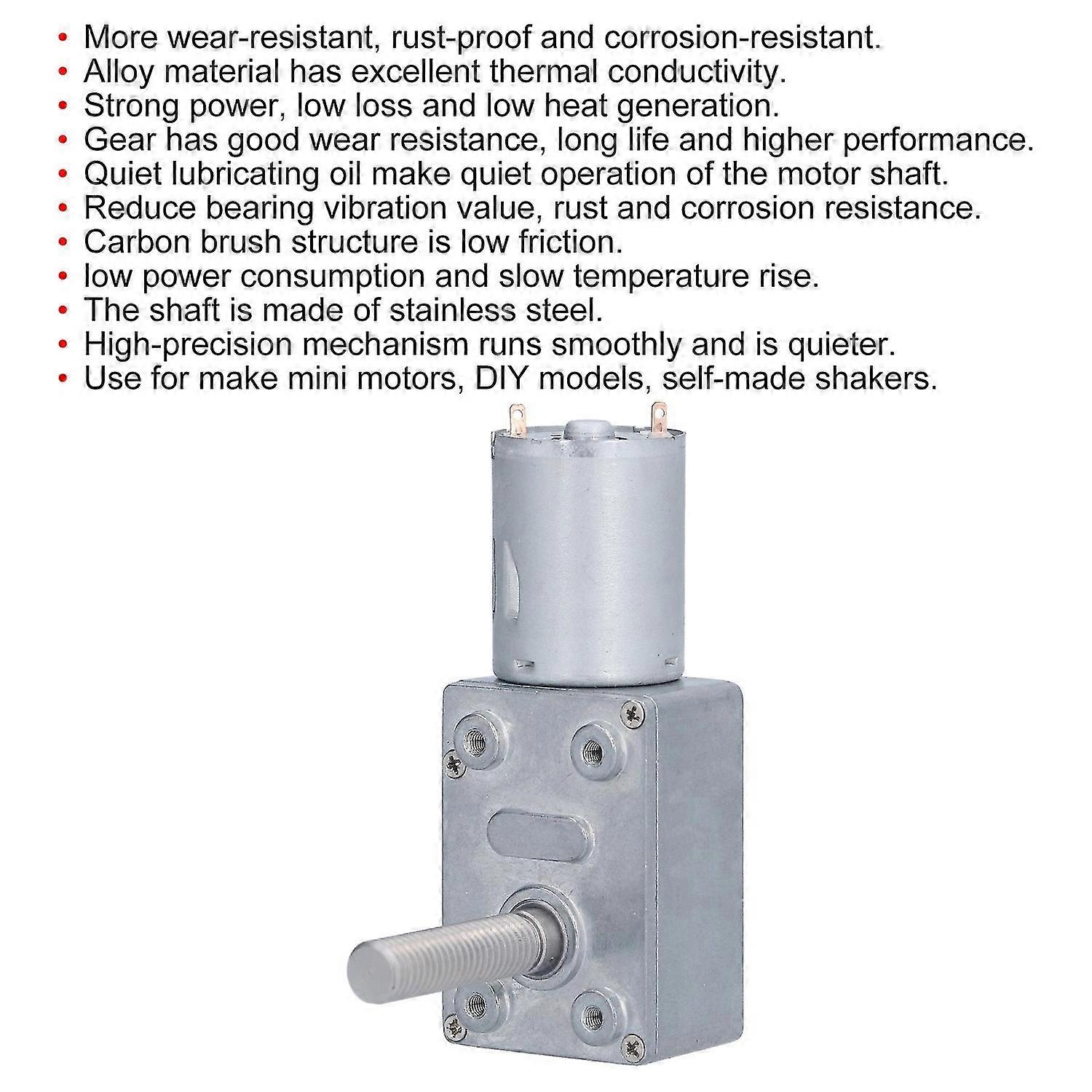 Low Speed Self-Locking Motor DC24V (40RPM) with M8 Threaded Shaft, 33mm ...