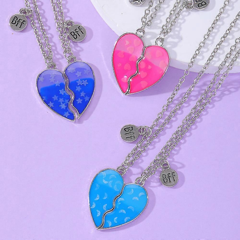 Bff Necklace For 2-cute Split Heart Pendant Best Friends Forever ...