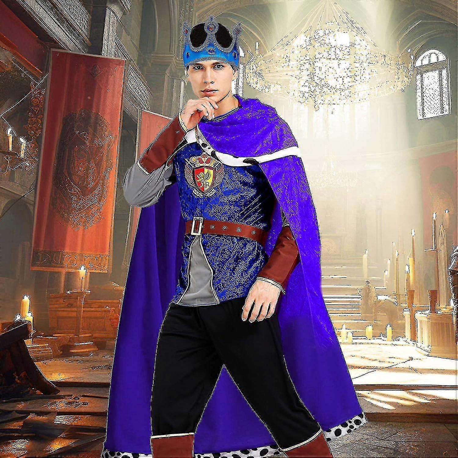 Adults King Queen Costume King Robe Queen Robe With Crown Royal Velvet ...