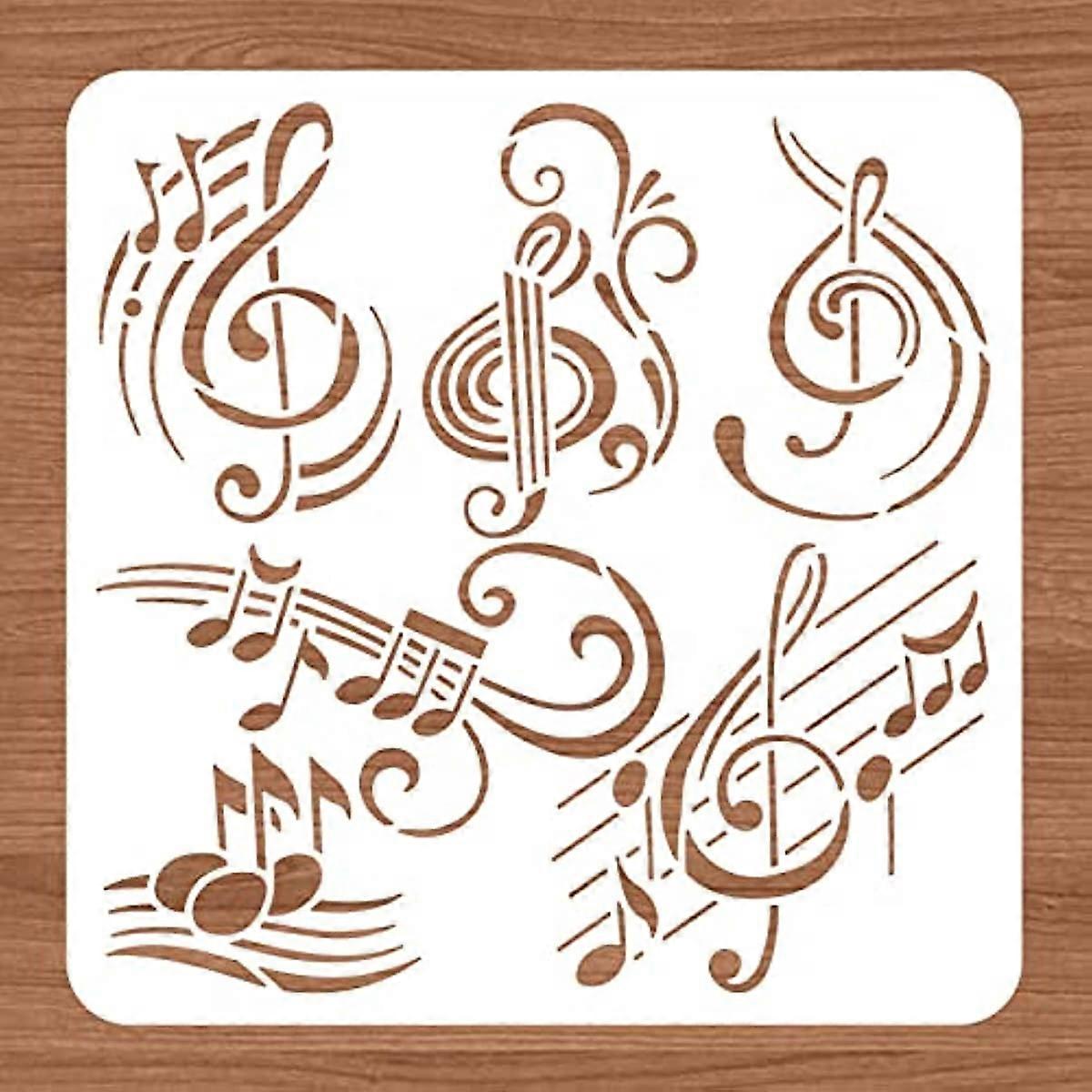 1pc Music Themed Plastic Stencil Music Note Five Line Score Templates ...
