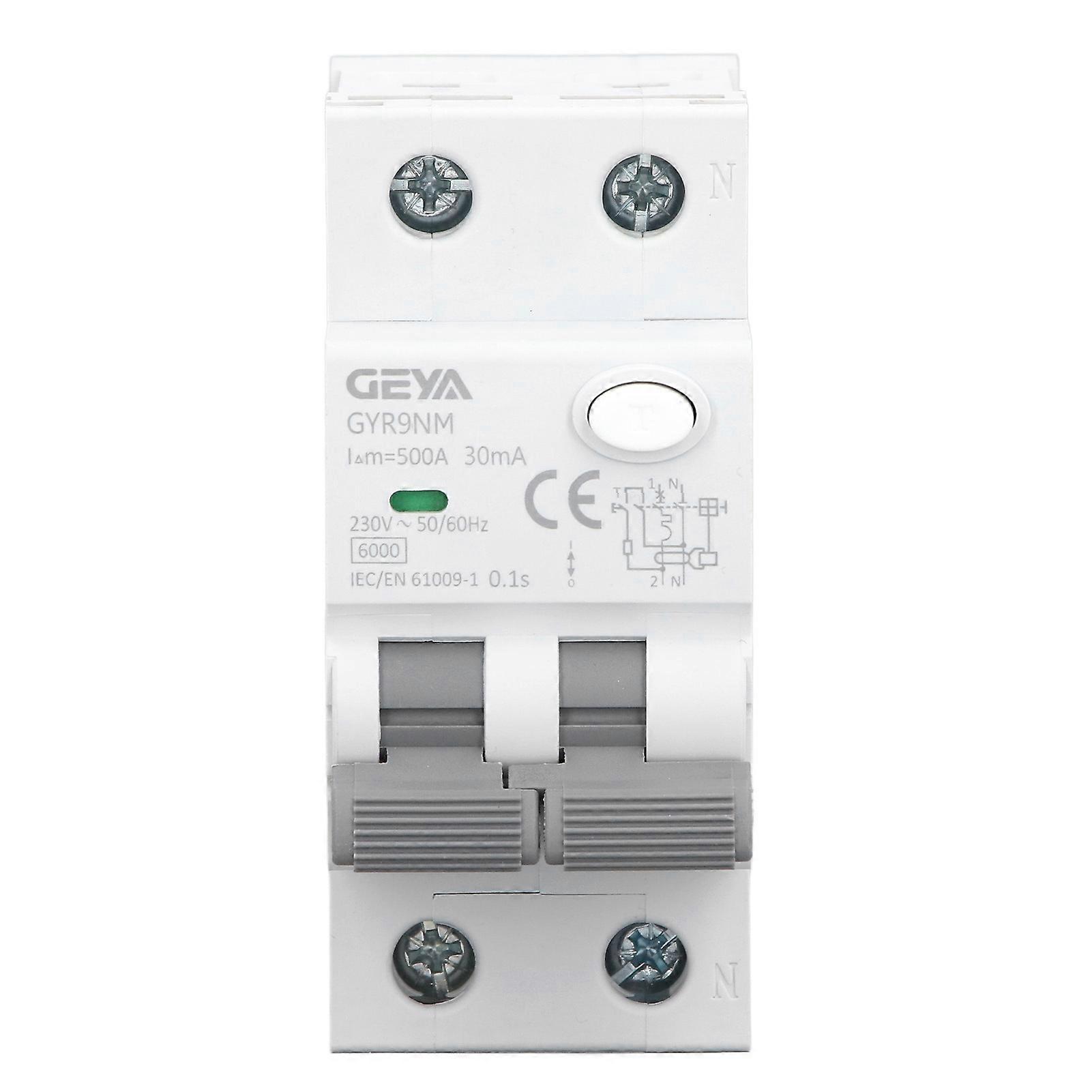 GEYA Residual Current Operated Circuit Breaker with Integral Overcurrent Protection 30mA Rated ...