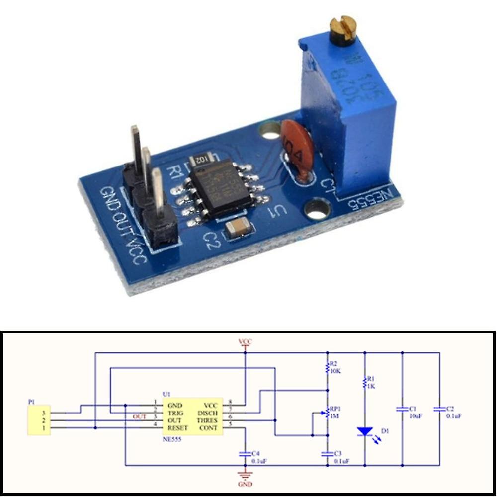 Ne555 pulse frequency duty cycle adjustable module 10khz -200khz square ...