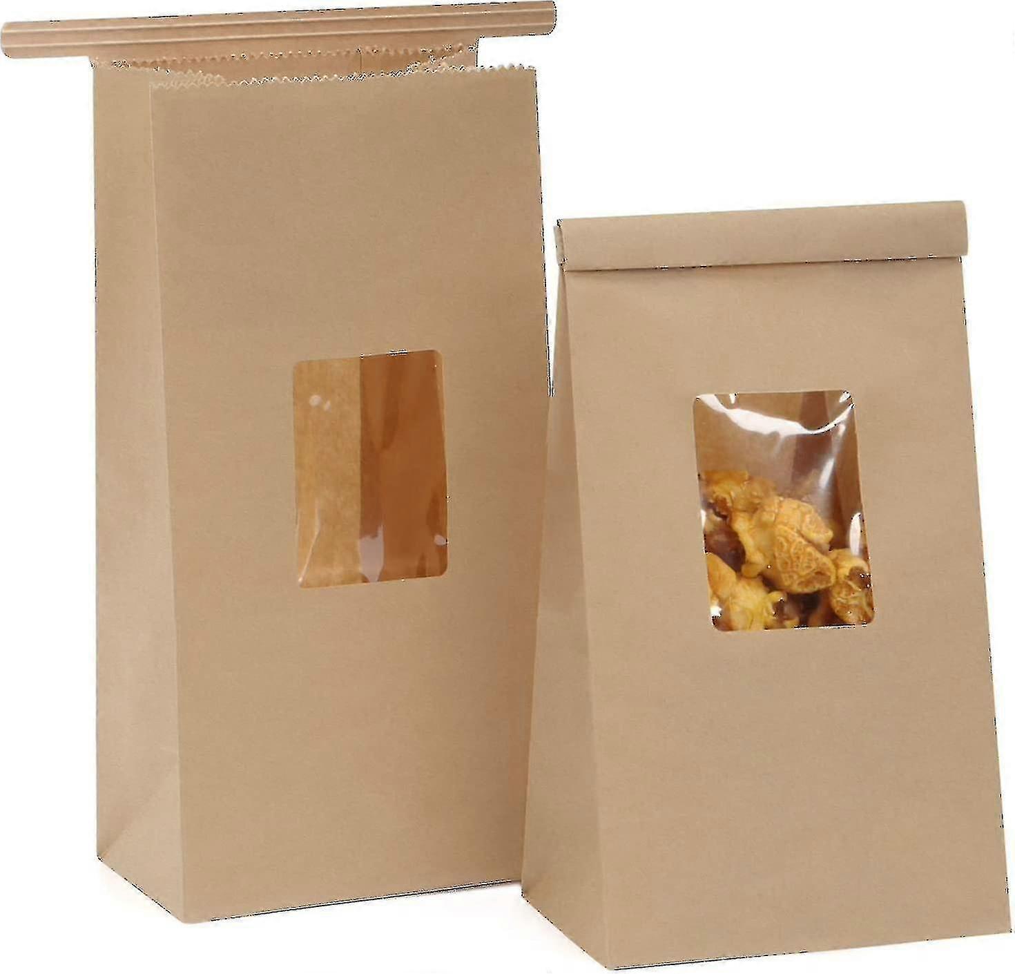 Grease Resistant Bakery Bags With Window Oil-proof Kraft Paper Bags ...