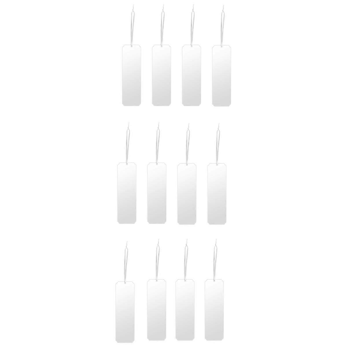 12 Pieces Clear Blank Acrylic Wedding Chair Tags DIY Hanging Ribbons ...