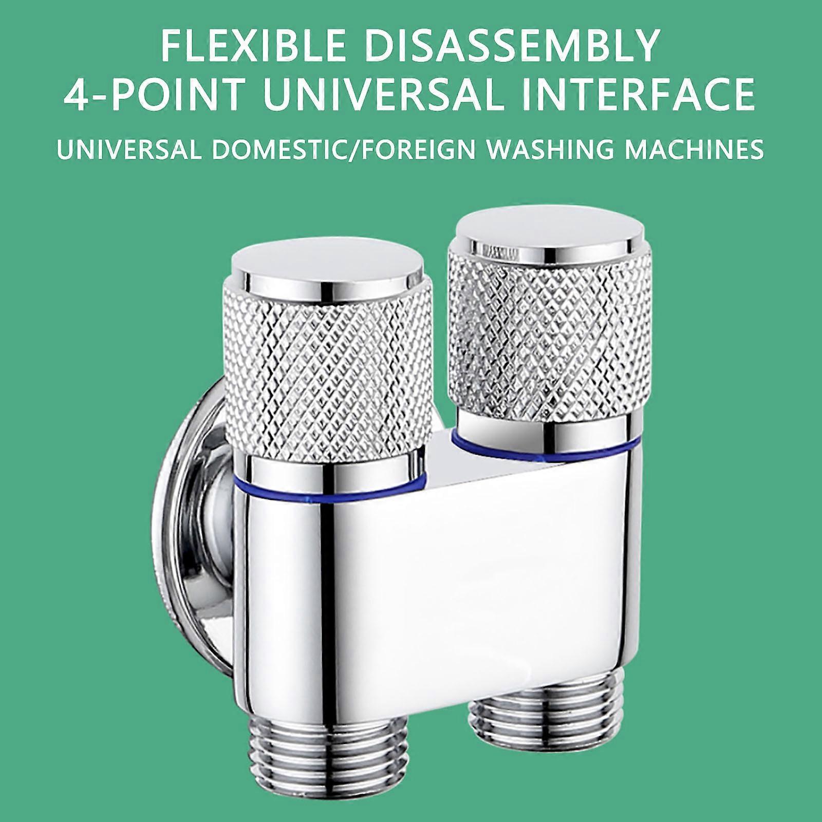 Double Switches Outlet Angle Valves 2 Way Toilet Bidet Shower Faucet ...