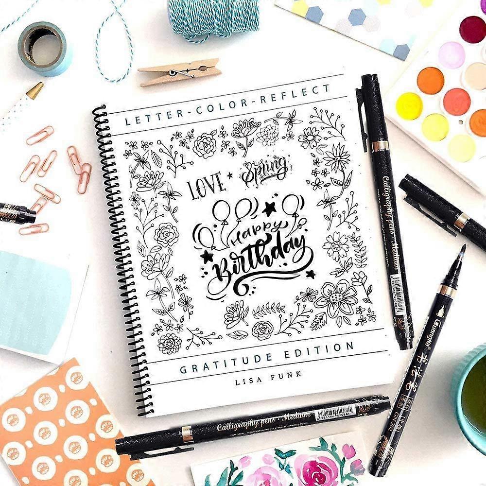 Calligraphy Pens, 6Pcs Calligraphy Pen Set for Lettering, Black Brush ...