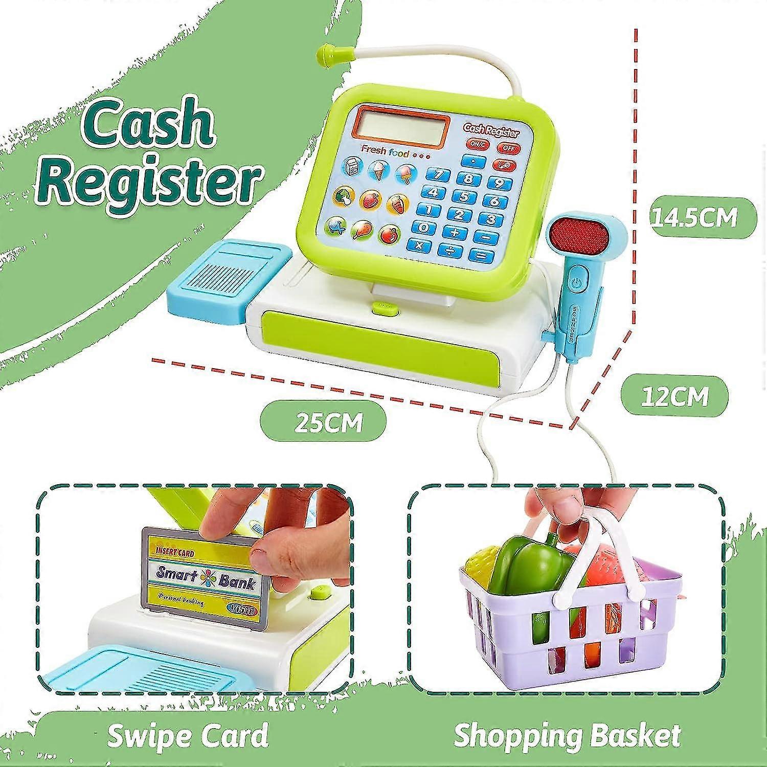 Childrens Play Till, Kids Cash Register With Scanner, Shopping Till ...