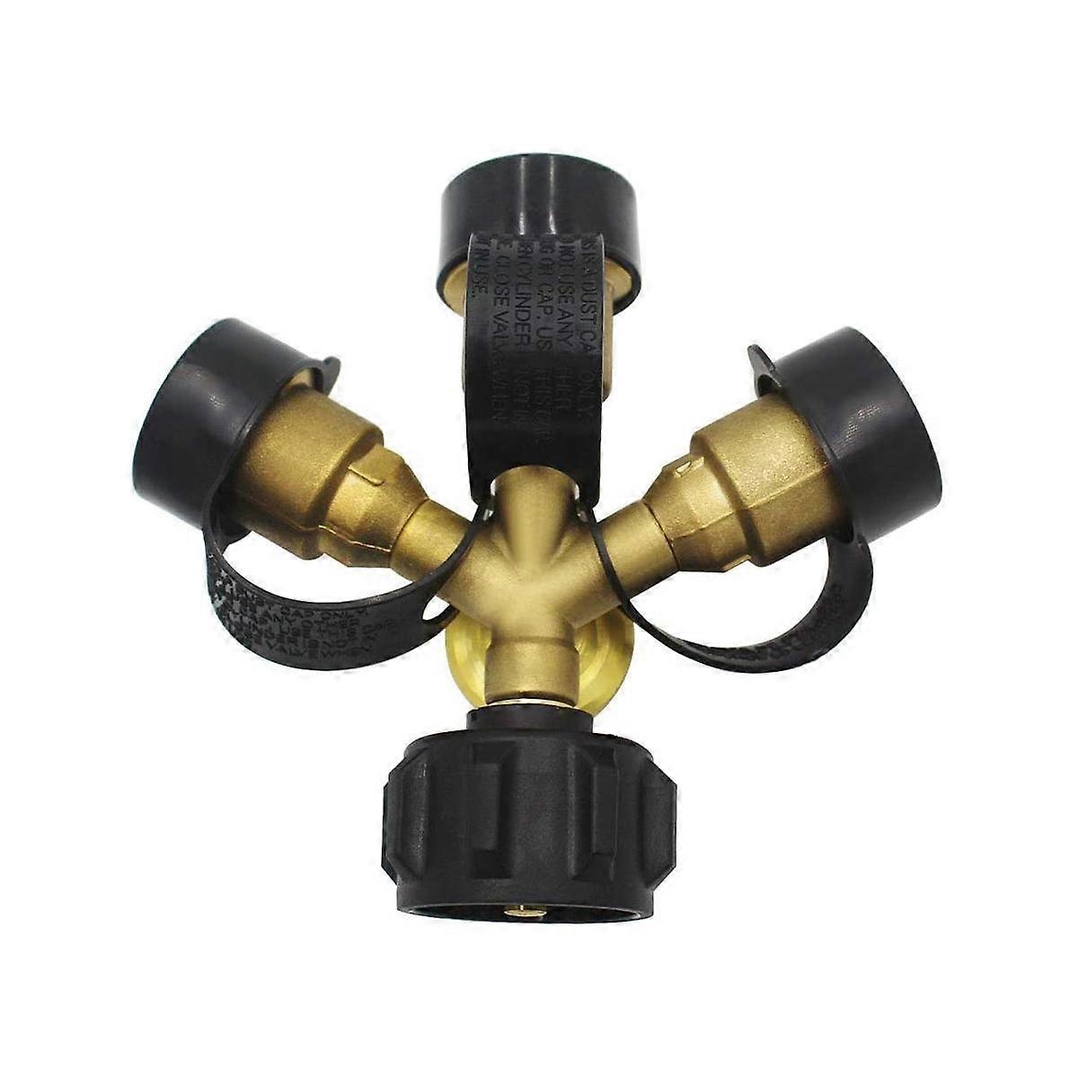 3 Way Propane Splitter with Gauge and Shut-Off Valve, 3 Y Propane ...